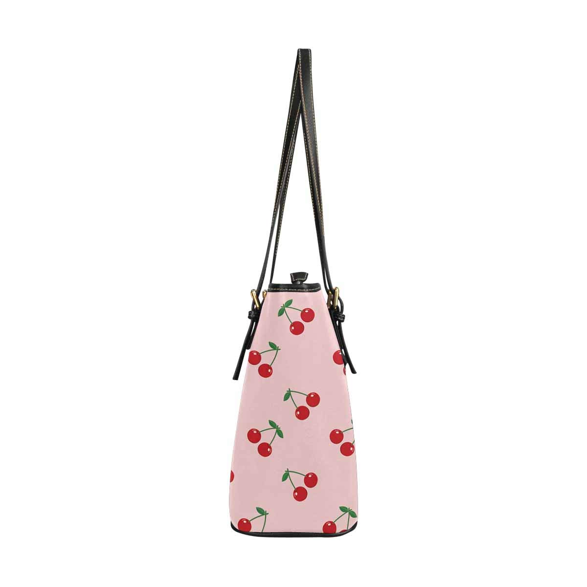 INTERESTPRINT Cherry Pattern on Pink Background Womens Handbag Ladies Purses Shoulder Bags Tote Bag