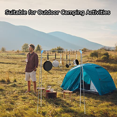 Portable Travel Garment Rack, Stainless Steel Foldable Clothes Rack, Extra Compact and Lightweight, Collapsible Mini Drying Clothes Rack with 6pcs S Hook and 6pcs Clothes Clip for Camping, Laundry