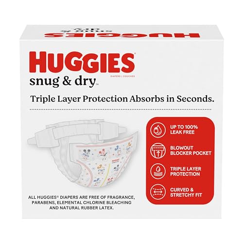 Huggies Size 6 Diapers, Snug & Dry Baby Diapers, Size 6 (35+ lbs), 124 Count (2 packs of 62), Packaging May Vary