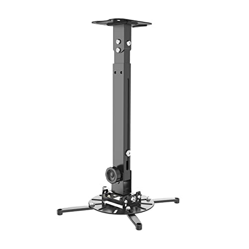 Gibbon Mounts Universal Projector Ceiling Mount Wall Mount Bracket with Extendable Pole Length 16.5"-25.2",Hold up to 33lbs,Black,Two Different Install Ways