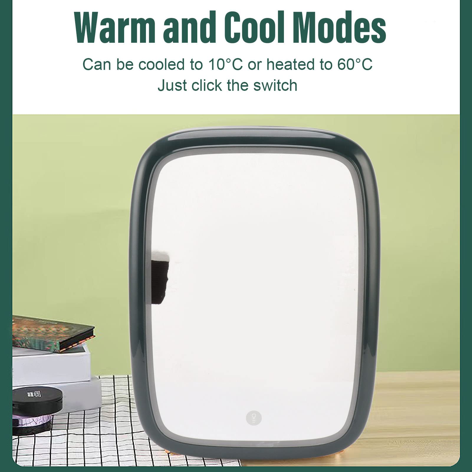 GOWENIC 12L Mini Fridge, Mirrored Beauty Fridge with LED Lighting, Portable Thermoelectric Cooler and Warmer Refrigerators, Personal Refrigerator for Skin Care, Cosmetics, Beverage (US)