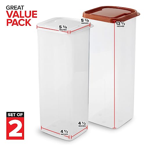Stock Your Home Bread Container (2 Pack) Bread Loaf Keeper, Fresh Bread Storage Container, Clear Bread Saver, Bread Holder - Bread Bin for Bun, Bagel, and Bread Loaf, Plastic Bread Box (White & Brown)