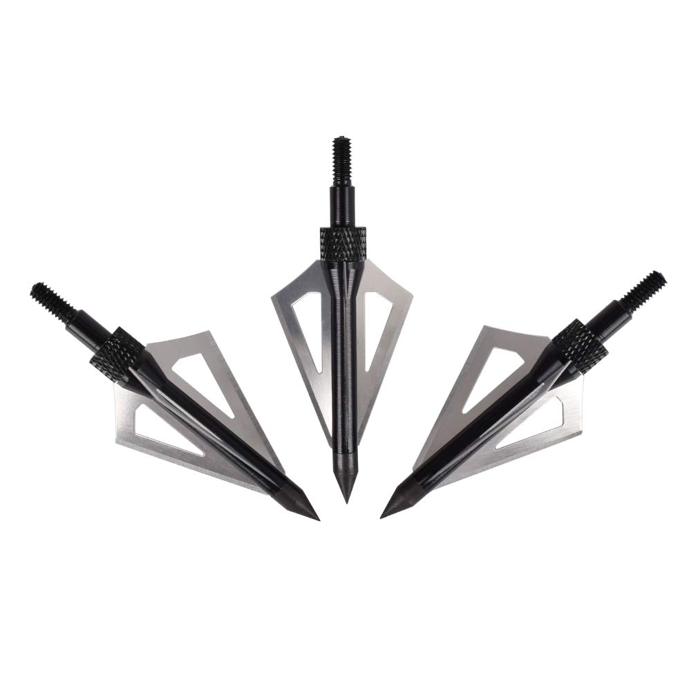 Hunting Broadheads 3 Blades Archery Broadheads 100 Grain 12 Pack Screw Arrow Heads Arrow Tips for Crossbow Compound Bow