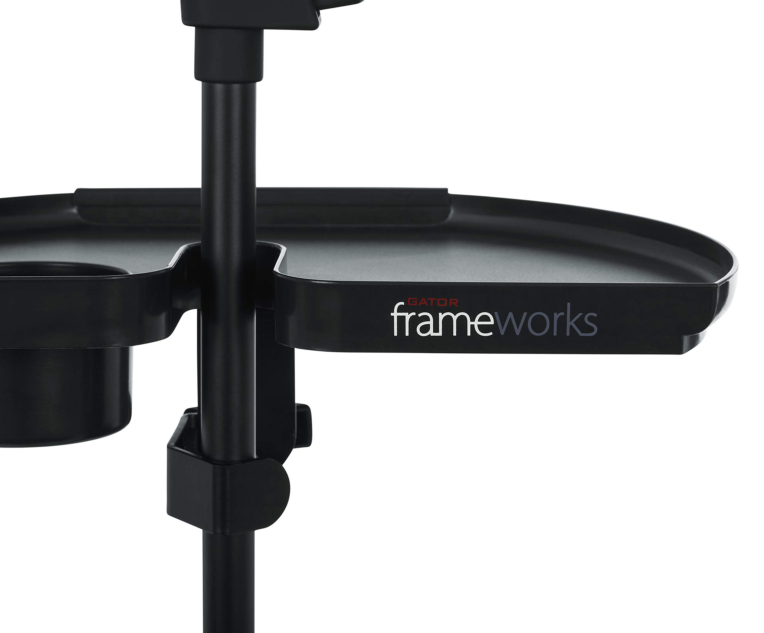 Gator FrameworksCases Clamp-On Microphone Stand Accessory Drink Holder and Guitar Pick Tab 14" x 9", Extra Large Tray (GFW-MICACCTRAYXL)