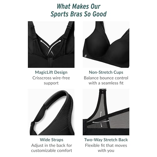 Glamorise Full Figure Plus Size MagicLift Seamless Sports Bra Wirefree #1006 Café