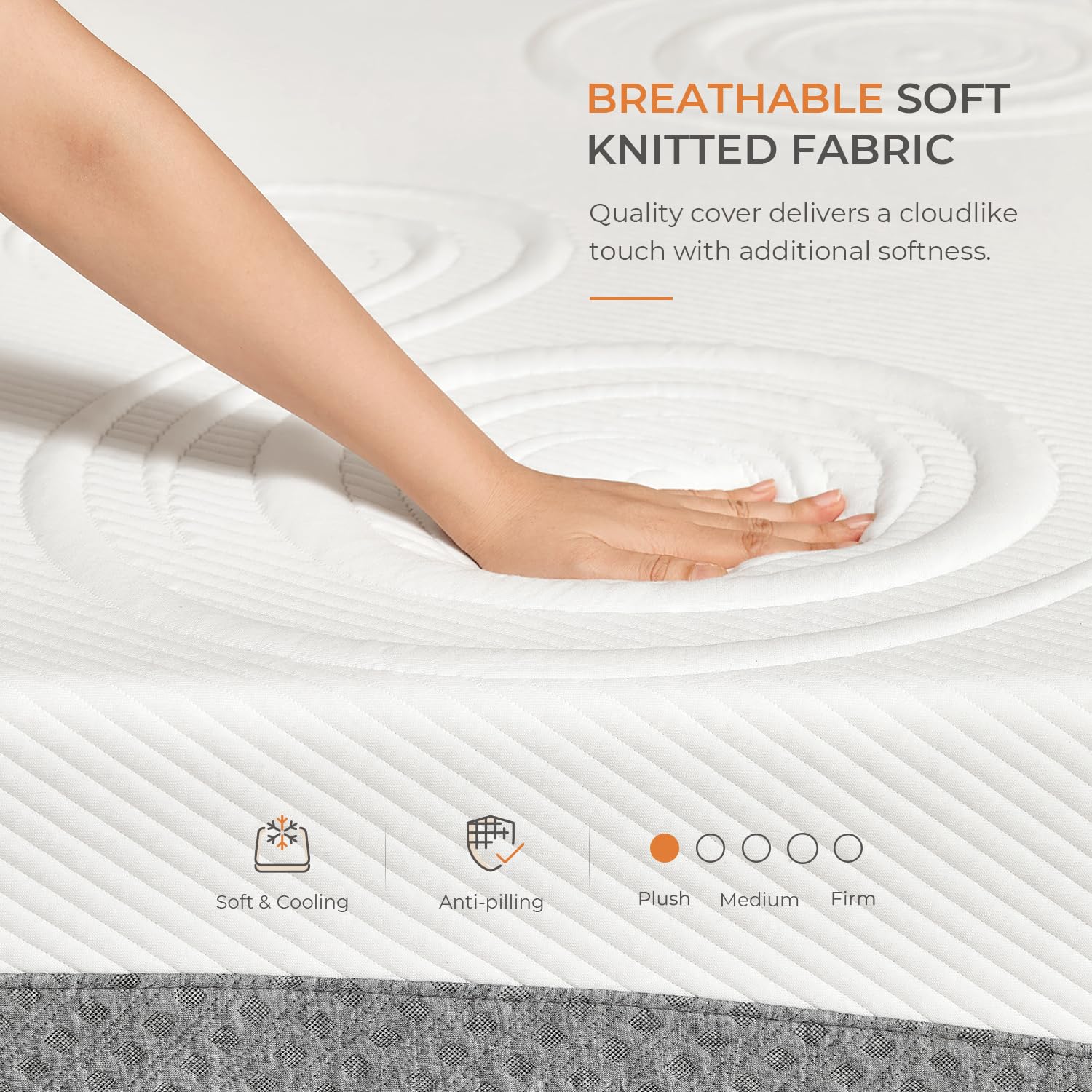 Sweetnight Queen Mattress,10 Inch Plush Foam Mattress, Cooling Gel Memory Foam Mattress for Comfy Sleep and Moisture Wicking