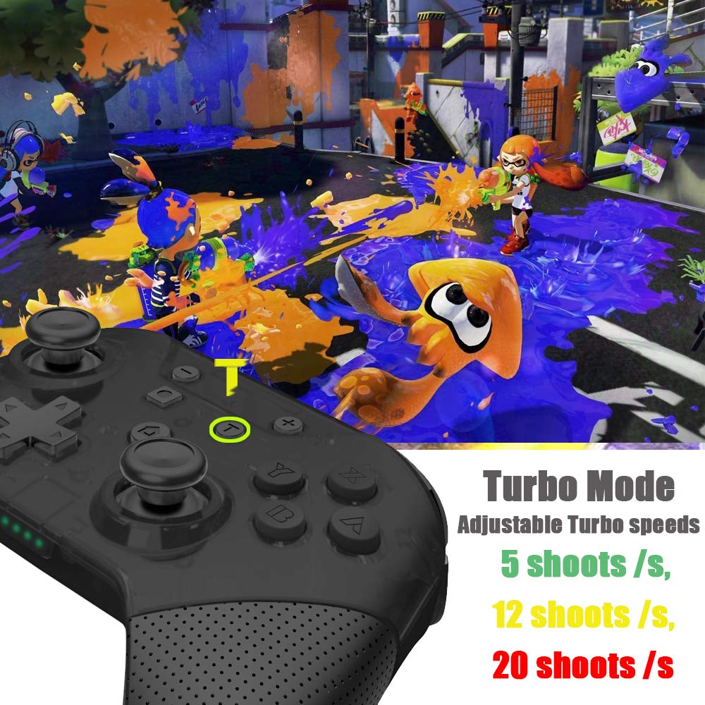 GCHT GAMING Switch Pro Controller for Nintendo Switch/Switch Lite/PC Support Wakeup, Turbo, Remote Gamepad with Joystick, Gyro Axis, Double Vibration Functions (Black)