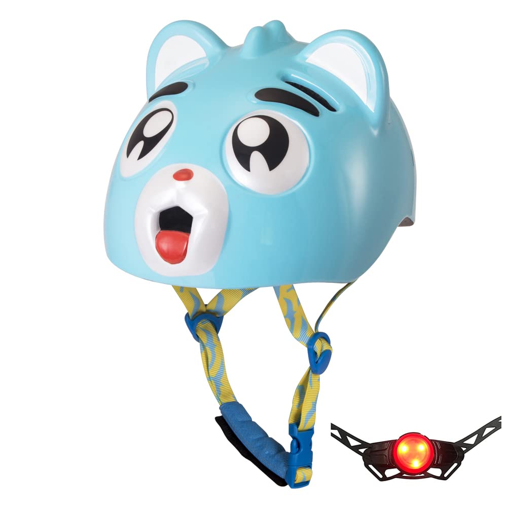 HOCALISS 3D Cartoon Cute Animal Helmet for Kids Bike Helmet Multi-Sport Cycling Skateboard Scooter Skating Roller Blading Helmet Protective Gear with LED Rear Ligh