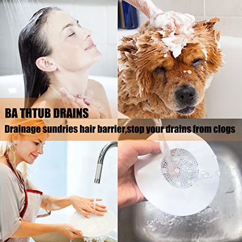 NTCZH Shower Drain Stopper Lightweight and Soft, TPE/TPR Drain Hair Catcher, Strainers Protectors Cover for Floor, Laundry, Kitchen, Bathroom Laundry, and Bathtub