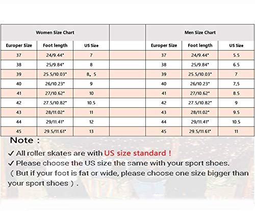 Women's Roller Skates Classic Leather High Top Double Row Skates Four-Wheel Shiny Roller Skates Perfect Indoor Outdoor Adult Roller Skates with Bag (Flash Wheel)