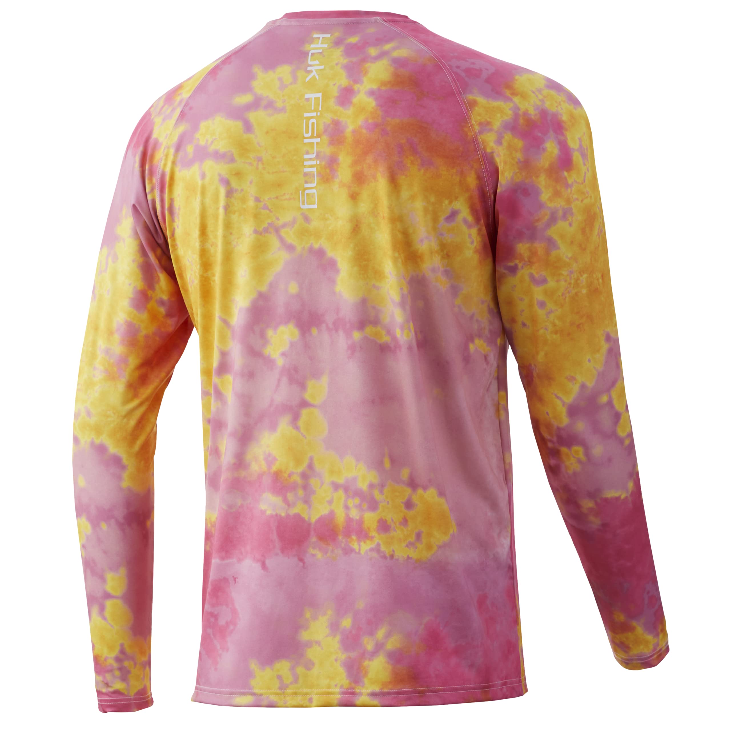 HUK Men's Pattern Pursuit Long Sleeve Performance Fishing Shirt, Pink Lady, XX-Large