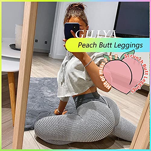 GILLYA Booty Yoga Pants Tiktok Butt Leggings Anit Cellulite Texutred Booty Lifting Leggings Scrunch Butt Yoga Pants