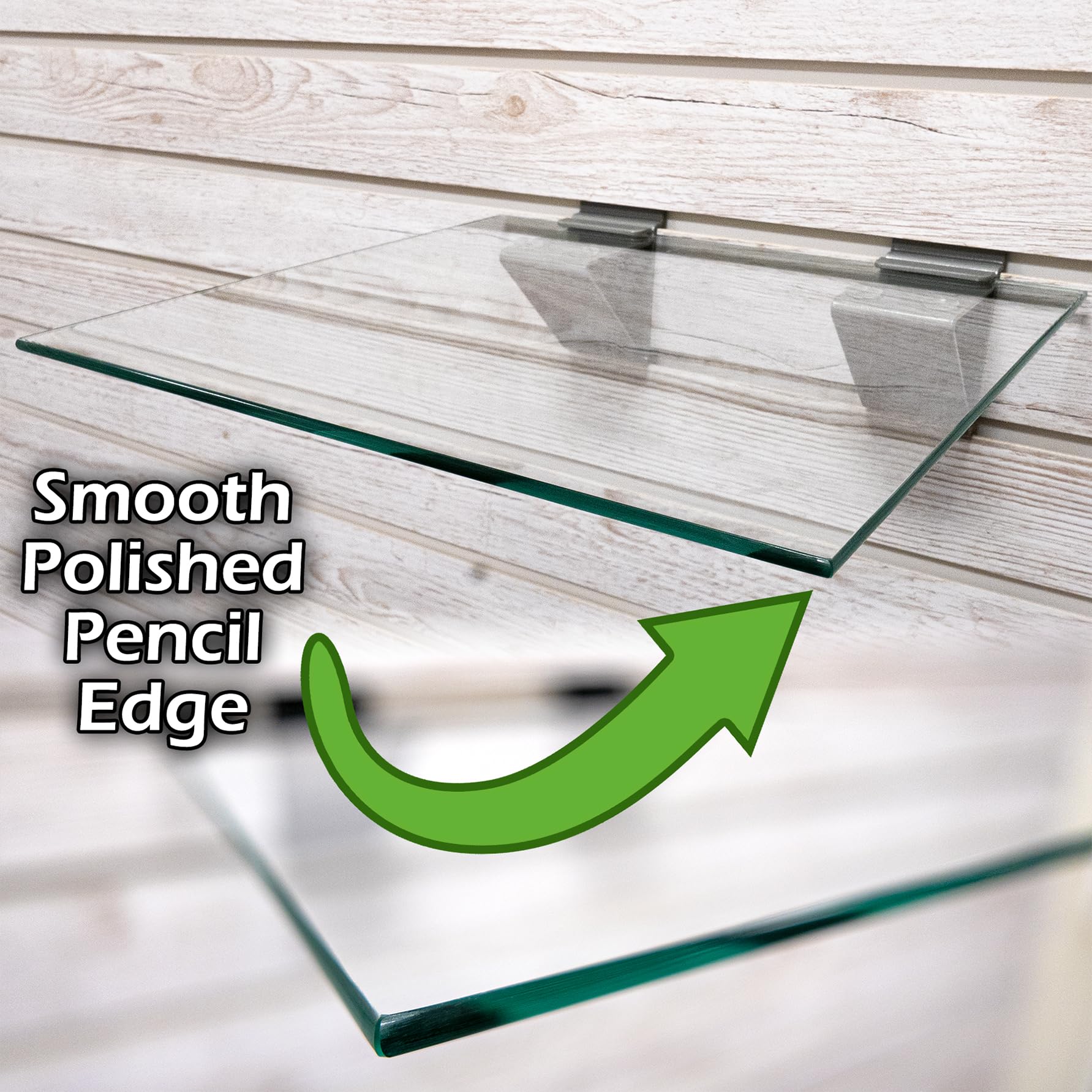 STORE FIXTURES DIRECT Square Tempered Glass Panels for Glass Cube or Shelving Displays, Clear Transparent Glass, 12" W x 12" L x 3/16" Thick, 2 Pack