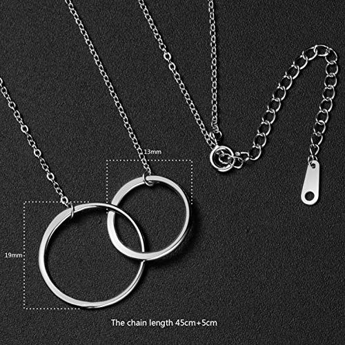 Godmother Gifts Two Interlocking Infinity Double Circles Sterling Silver Necklace Christmas Gifts for Women