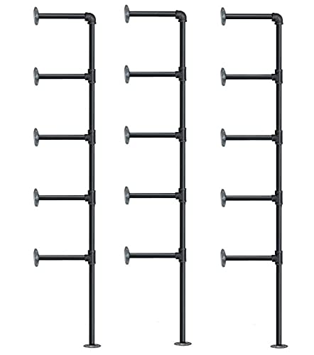 FOF FRIEND OF FAMILY Industrial Retro Wall Mount Iron Pipe Shelf,DIY Open Bookshelf,Hung Bracket,Home Improvement Kitchen Shelves,Tool Utility Shelves, Office Shelves,Ceiling Mount Shelf Shelves