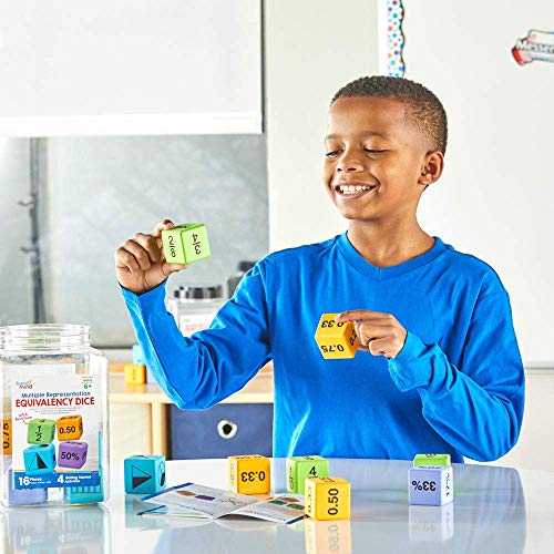 hand2mind Equivalency Dice, Large Foam Dice for Classroom, Subitizing Dice, Fraction Equivalency, Math Manipulatives 4th Grade, Educational Toys for Elementary Kids, Math Learning Tools (Set of 16)