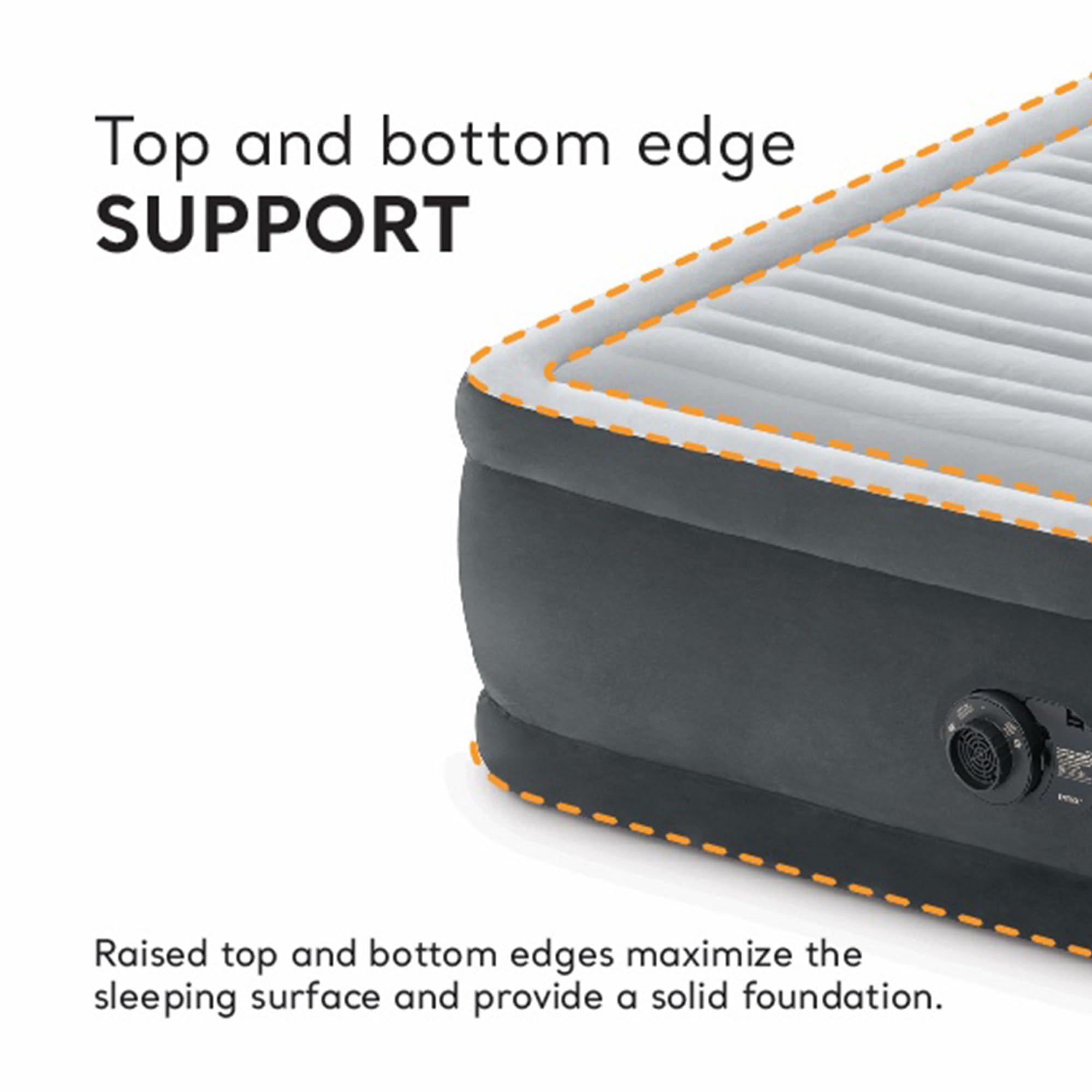 Intex Dura-Beam Deluxe Comfort-Plush Elevated Air Mattress: Fiber-Tech β Queen Size β Built-in Electric Pump β 18in Bed Height β 600lb Weight Capacity