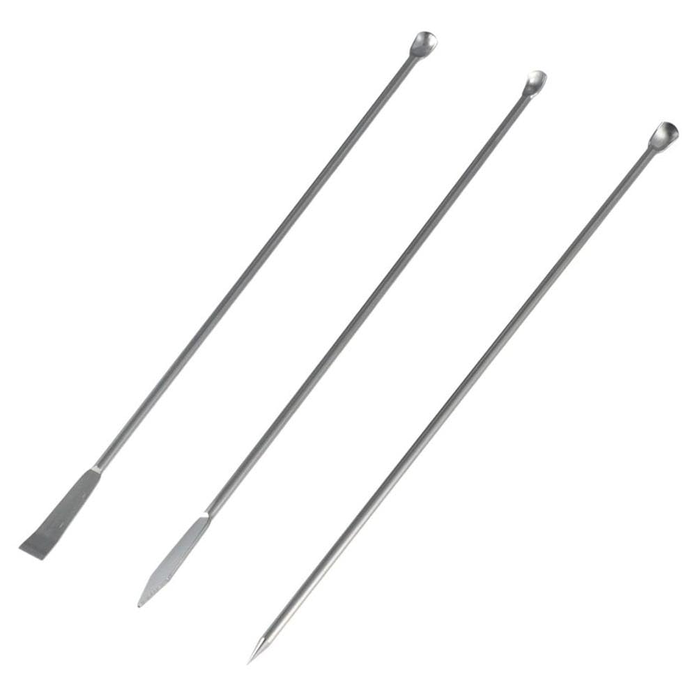 SHUATI Micro Sampling Scoop Stainless Steel Universal Silver Double Ended Mixing Spoon Wide Application Lab Spatula Laboratory Supplies