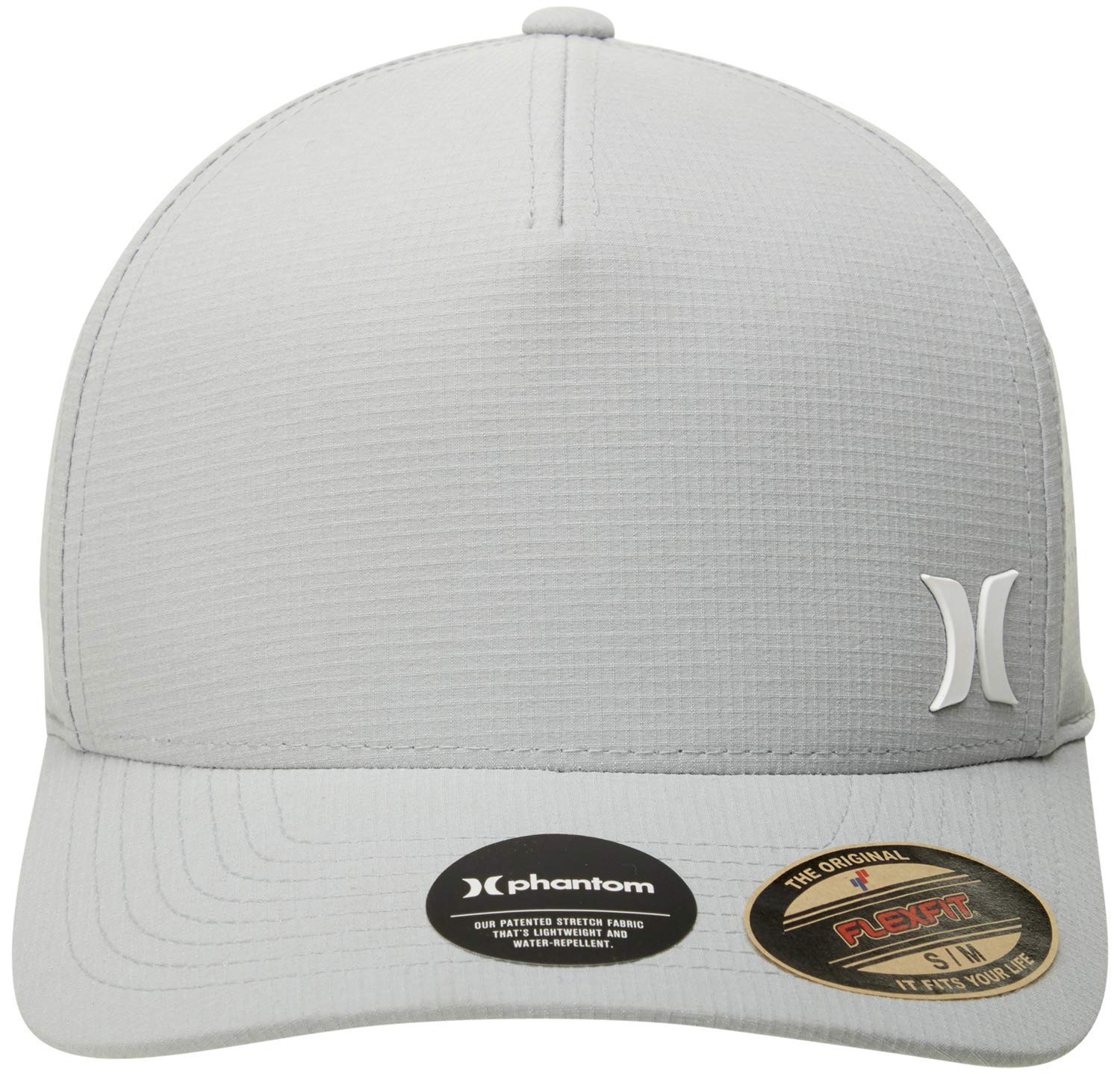 Hurley Men''s Baseball Cap - Phantom Advance Stretch Fitted Hat, UPF 50, Size L/XL, Wolf Grey