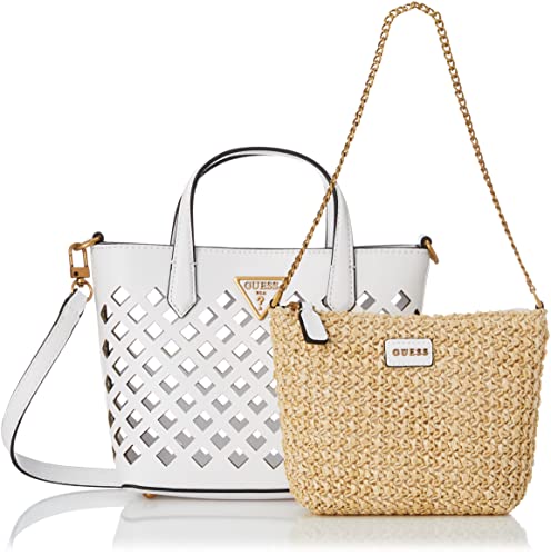 GUESS Womens Aqua Mini Tote Crossbody, White, One Size US