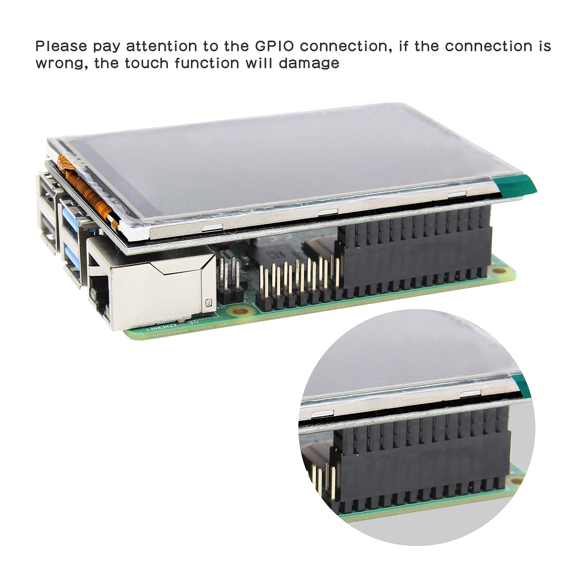 Geekworm for Raspberry Pi 4 Model B, 3.5 inch Touch Screen with ABS Case and Pi 4 Heatsinks Kit