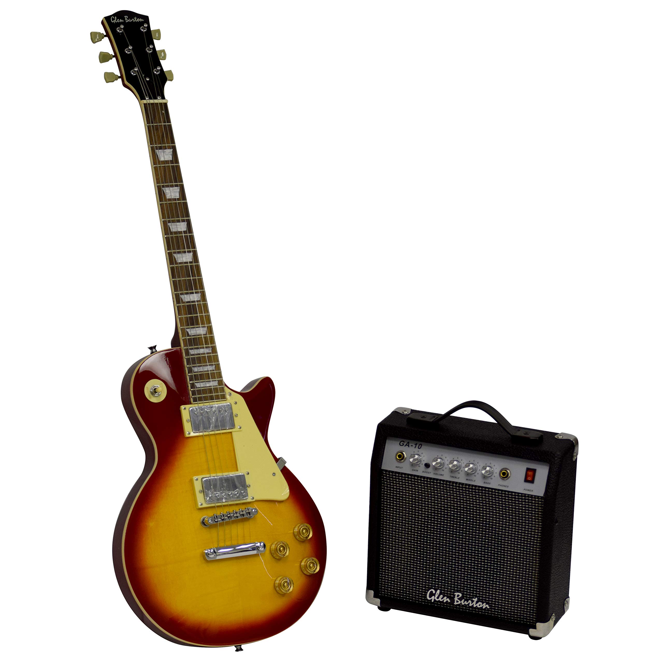 Glen Burton GE320BCO-CBS Classic LP-Style Electric Guitar, Cherry Burst