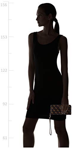 GUESS womens,Polyurethane Noelle Large Zip Around Wallet, Brown Logo, One Size US