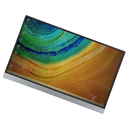 Monitor, 1080P HD Multimedia Interface Portable Monitor 170 Degree Viewing Angle 15.6 Inch Aluminum Alloy Shell with Protective Case for Laptop Tablet