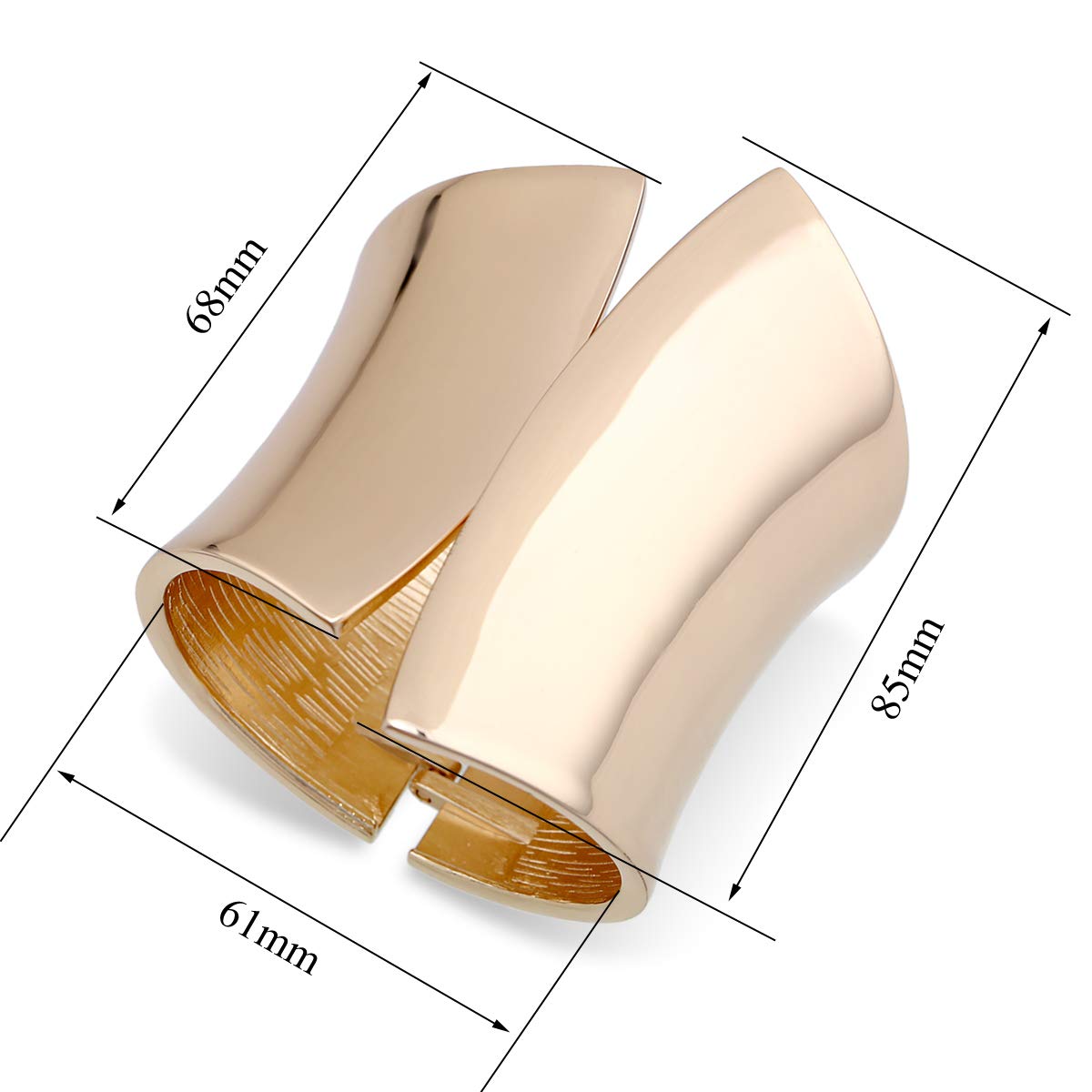 HANTON Bangle Bracelet for Women Statement Cuff Bangle Chunky Bracelet for Women Fashion Gold Plated Large Size Bangle Fahsion Jewelry