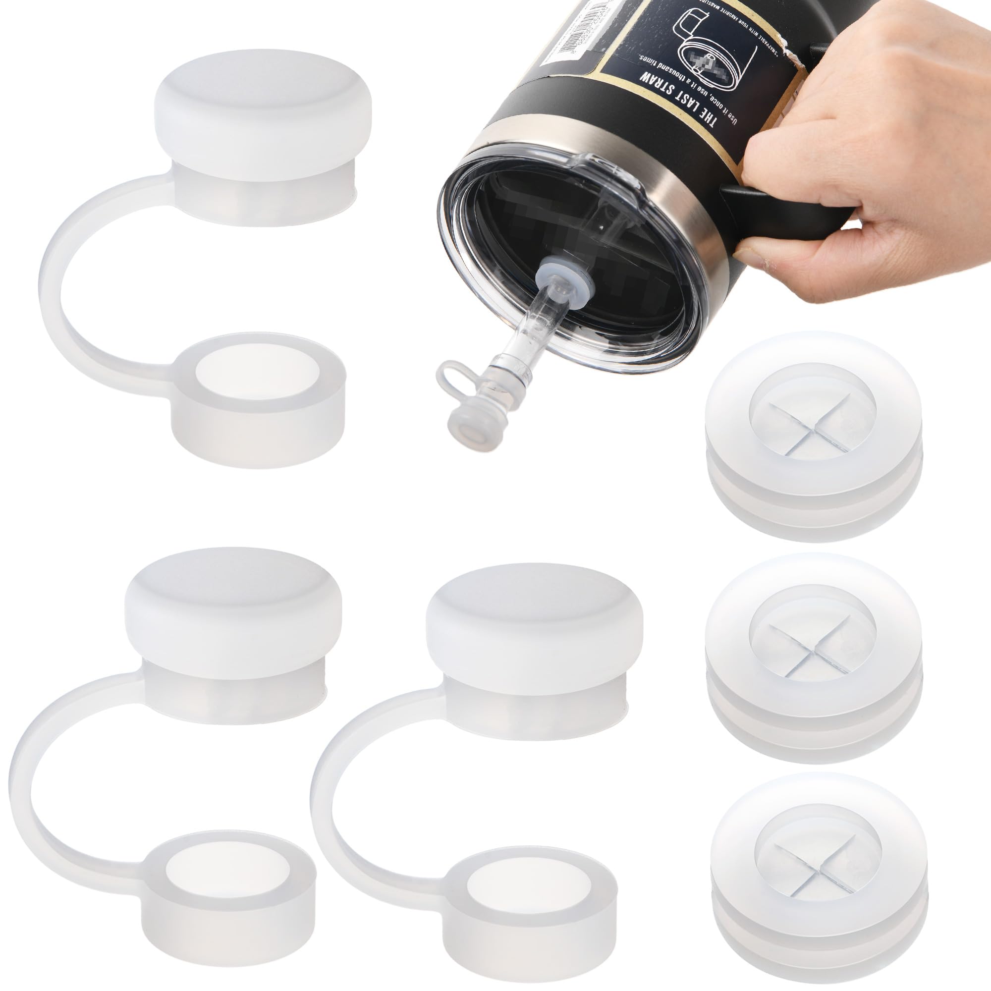 Silicone Spill Stopper Compatible with YETI Straw Cup,Spill Stopper for Cups Mug Tumbler Accessories Including 3 Straw Cover Topper Cap, 3 Leak Proof Stopper.