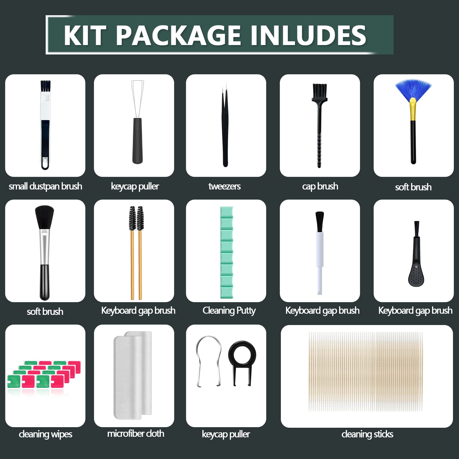 Keyboard Cleaner kit,Computer Cleaning kit,Mechanical Keyboard Cleaning kit,Anti-Static Brush,Small Cleaning Brush, Cleaning kit Compatible Laptop/PC/Computer/Keyboard/Laptop/Camera/Phone/Earbud