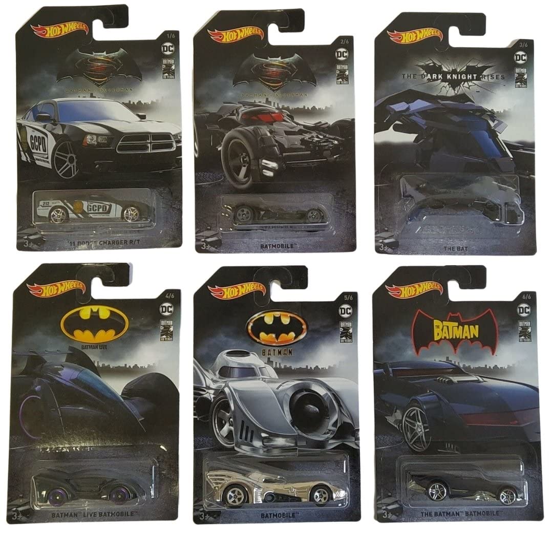Hot Wheels Exclusive 80 Years of Batman Complete Set of 6 Diecast Vehicles