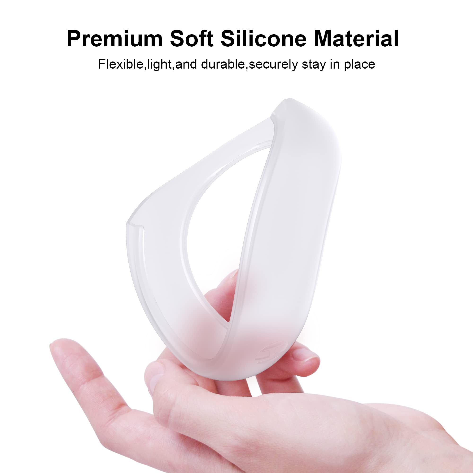 Hzlucki Halo Silicone Controller Cover Compatible with Oculus Meta Quest 2 Controller, Soft Silicone Grips Cover, 1Pair / White