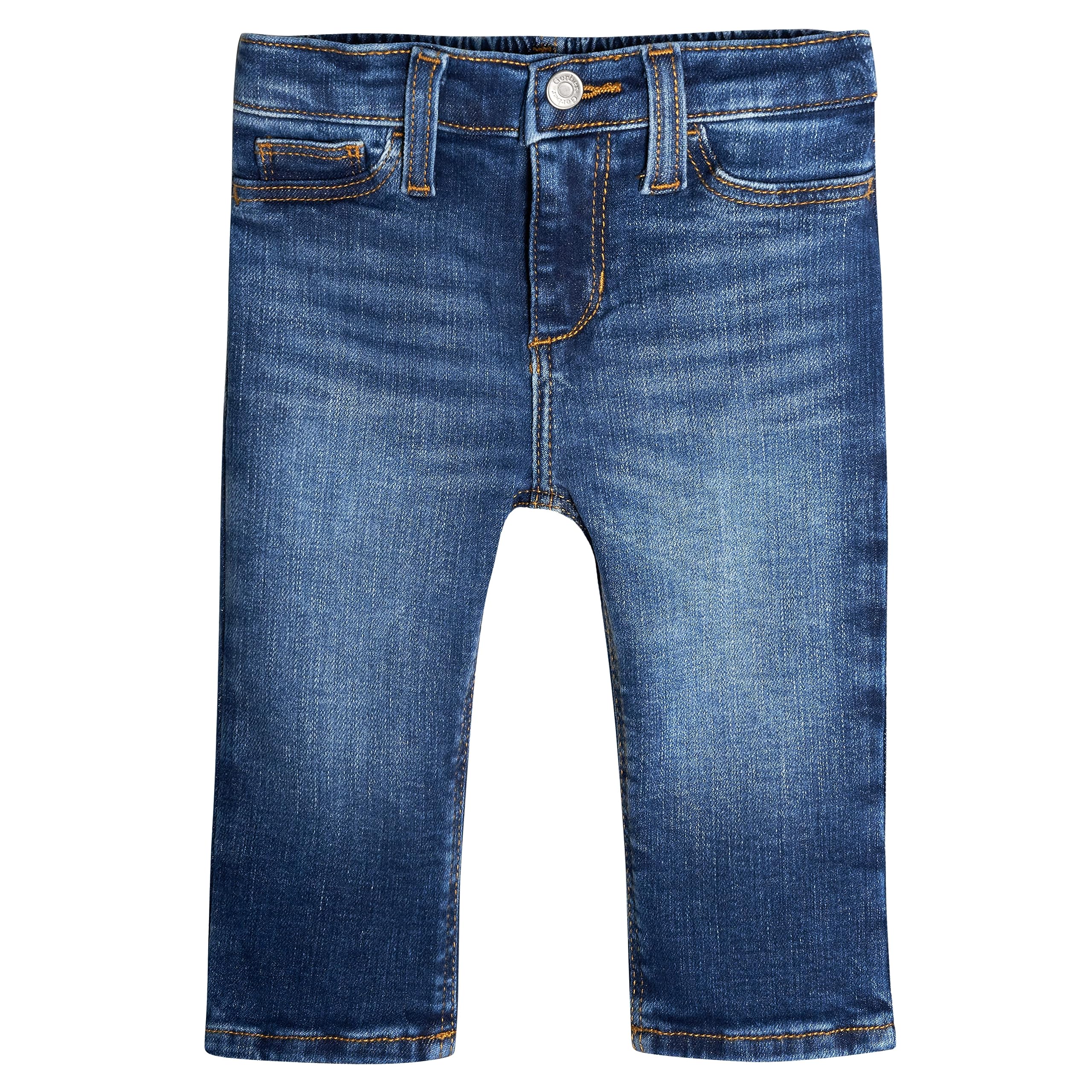 Gerber Baby Toddler Straight Leg Stretch Denim Jeans, Infant Blue, 3-6 Months