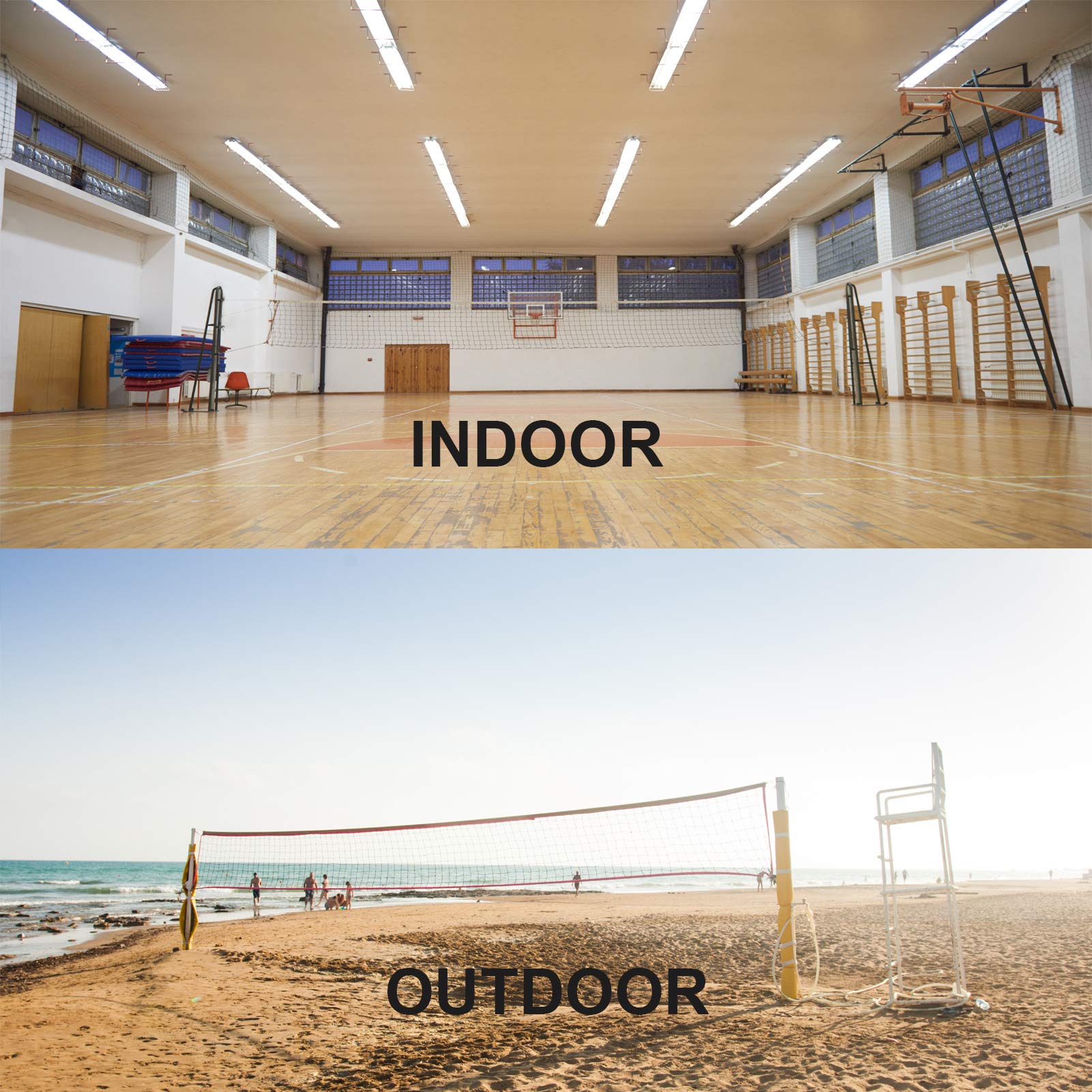 Glodwheat Volleyball Net Replacement Net for Indoor Outdoor Gardens Campus Backyard Sports Beach Swimming Pool Beach Portable Game Standard Size (32 FT x 3FT)
