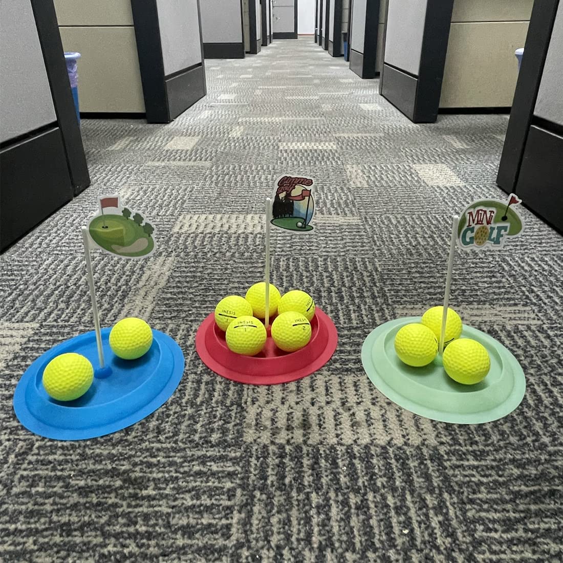 GLANC 3PCS Golf Putting Cups Hole with Flag, Putting Training Aids Practice Indoor and Outdoor Practice Putting Green Cup