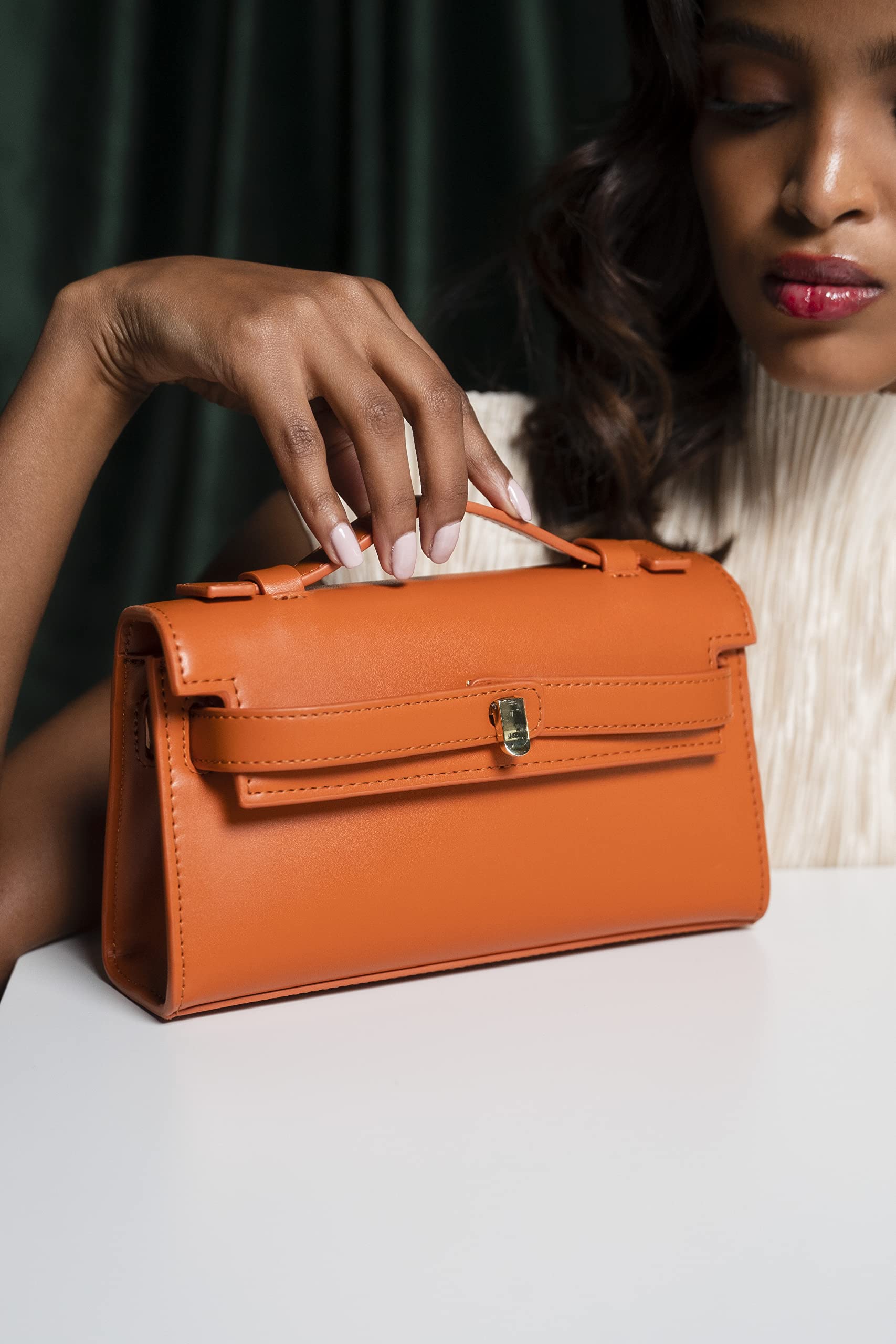 Levantine Women's KENDA Mini Flap Crossbody, Handbag, Top handle, mother's day gift (Caramel)