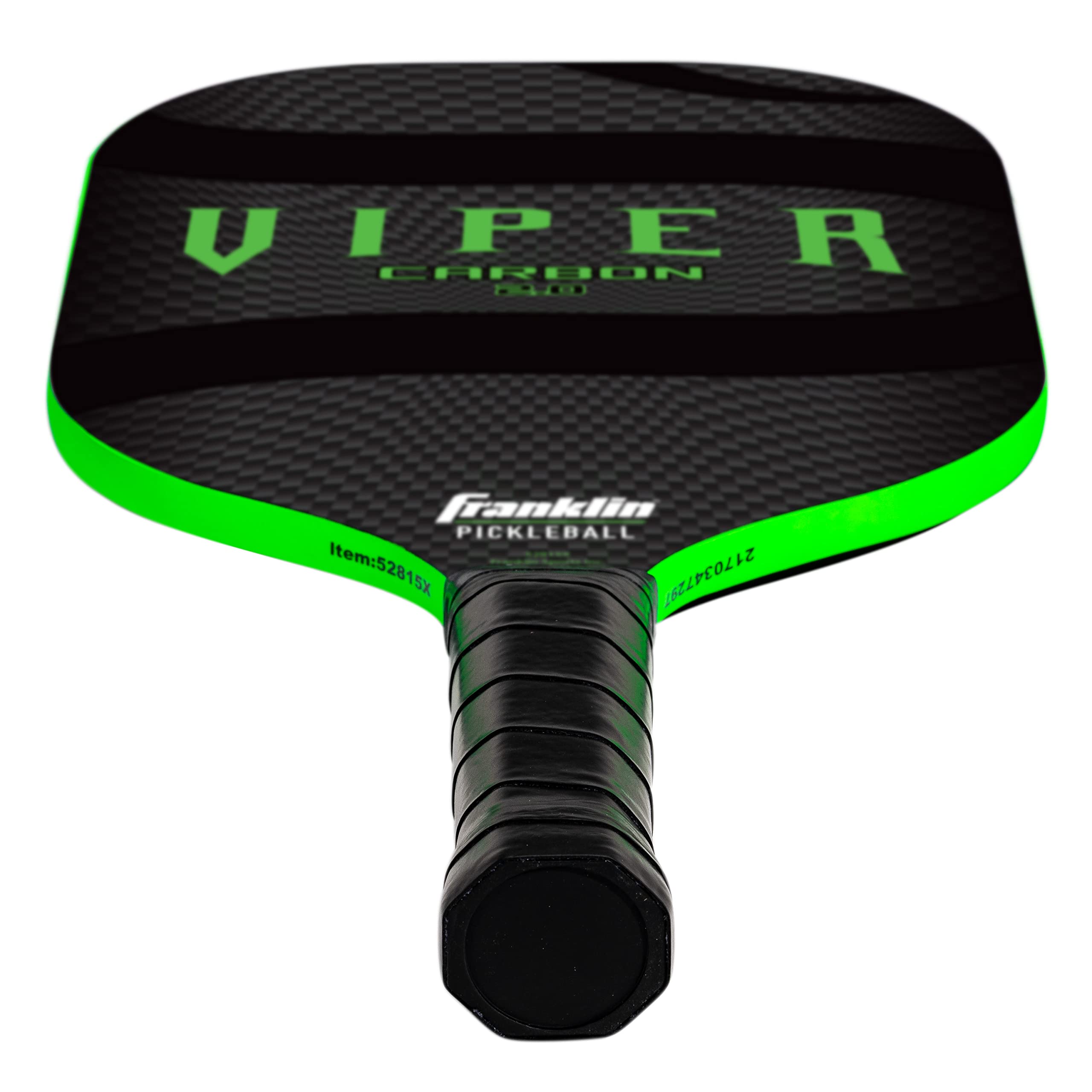 Franklin Sports Pickleball Paddle - Viper Carbon Fiber Core Pickleball Paddle - USA Pickleball (USAPA) Approved Paddle - 13mm Carbon Fiber Core,Green