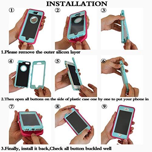 Stroson for iPhone XR Case with Built in Screen Protector Heavy Duty Shockproof Full Body 3 in 1 Rugged Bumper for Women Man Protective Cover Phone Case for iPhone XR 6.1β (Purple/Mint)