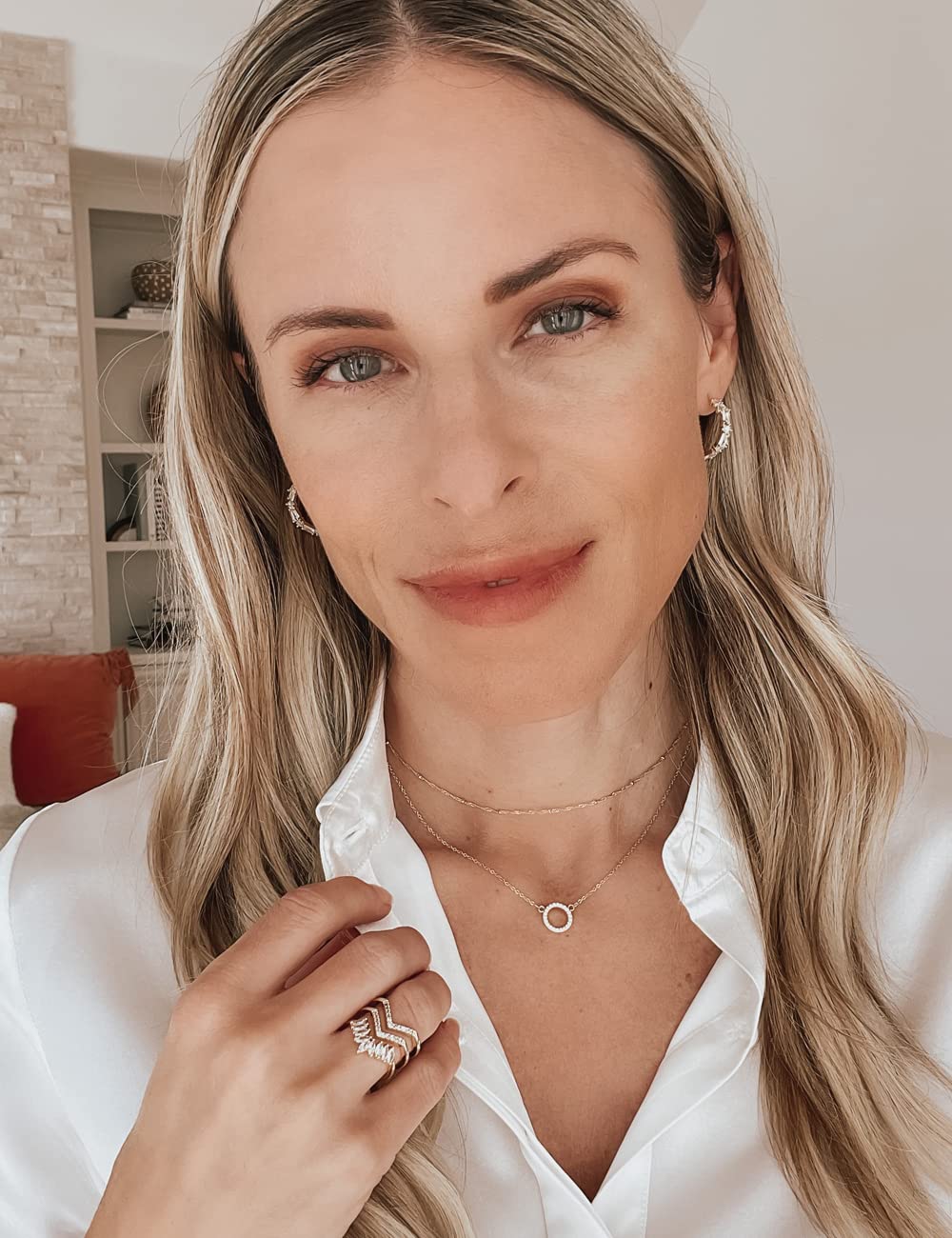 Gold Chevron Statement Rings for Women 14k Gold Plated Gold Pointed V Shaped Chunky Open Ring Marquise Crystal Cubic Zirconia Adjustable Rings