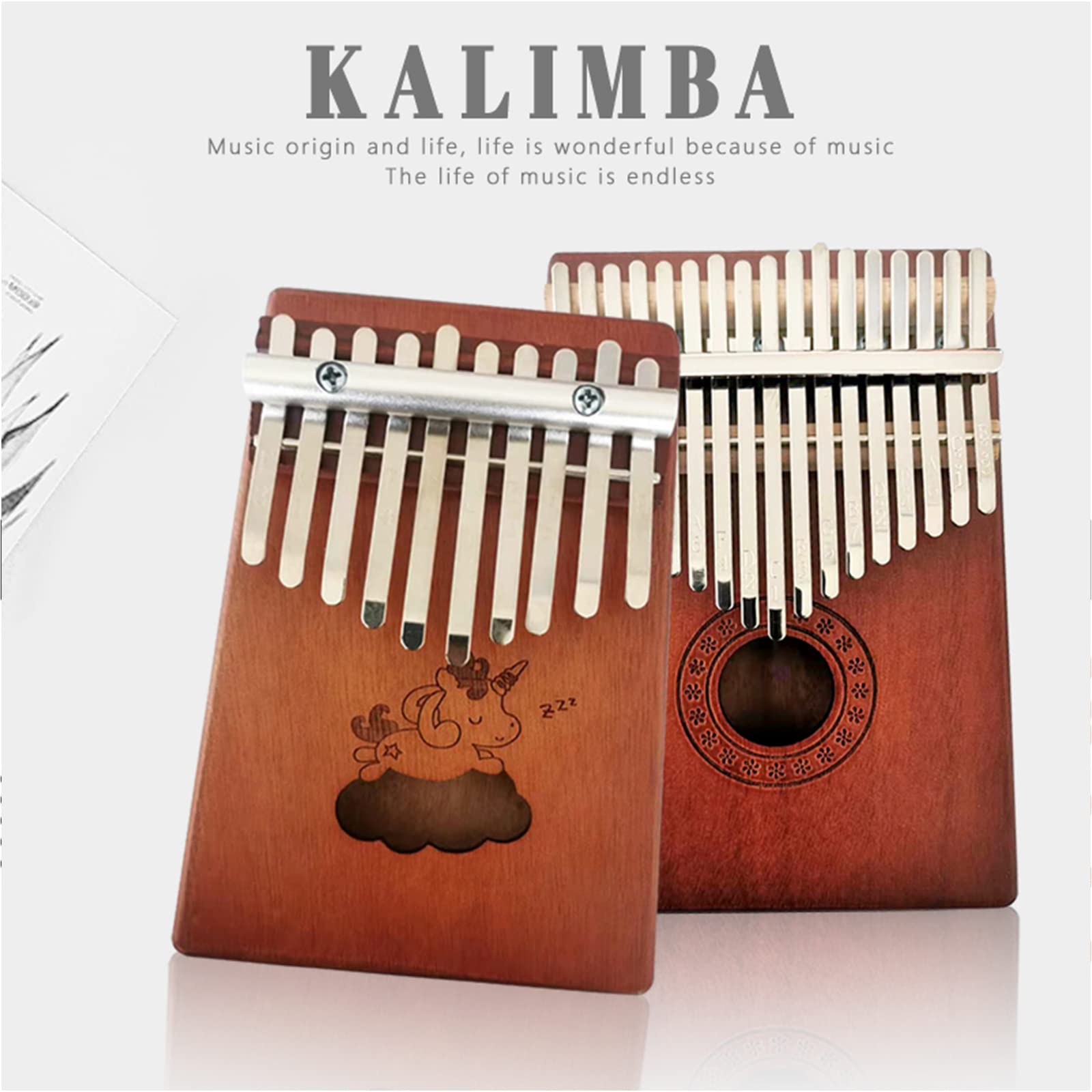 Kalimba 17 Key, Portable Thumb Piano, 10-17 Set Combination, Gift for Beginners, Enthusiasts (10-17 Two)
