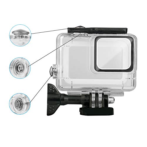 for Waterproof Go pro Hero 7 Silver/White Housing for Protective Rotective Underwater Dive Hero 7 Silver/White Case Transparent