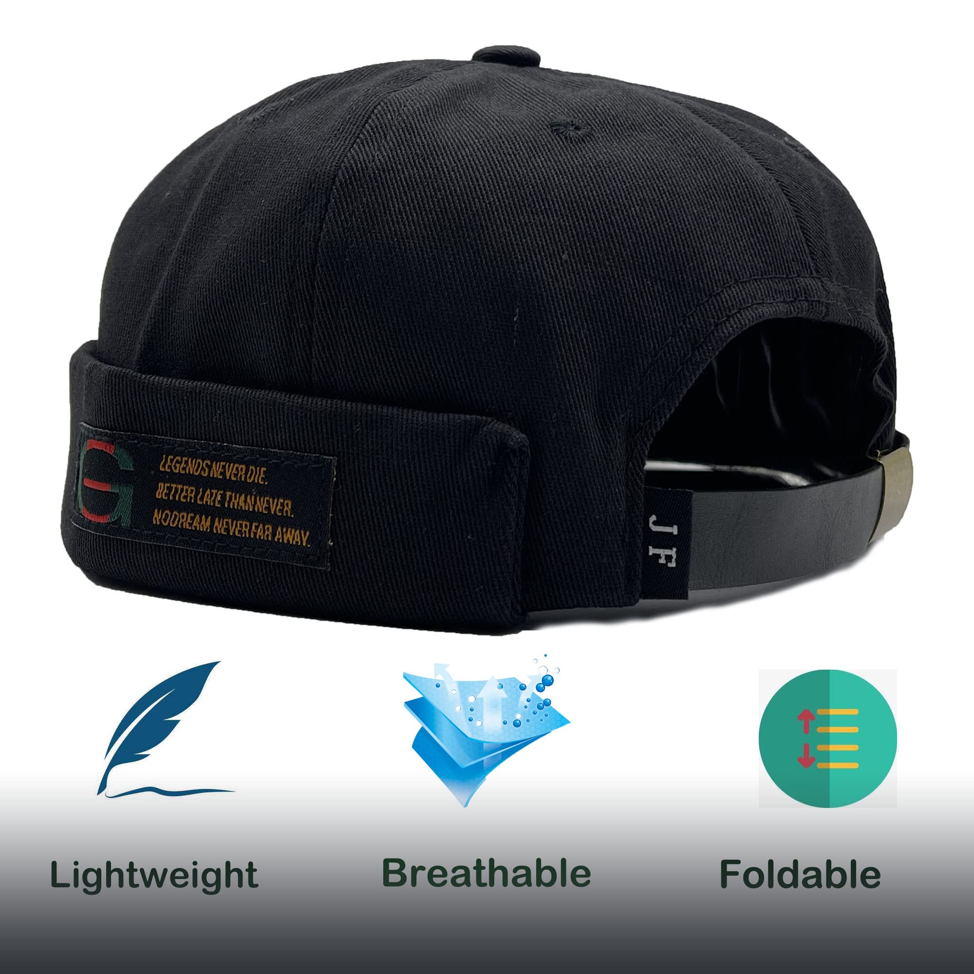 JFiyemrut Brimless Hats - Unisex Sailor Fisherman Leon Rolled Cuff Retro Skull Cap