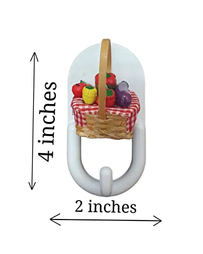 Self-Adhesive Wall Hooks for Hanging Decorative Plastic Hooks | Towel Hooks | Key Hooks , Kitchen , Door and Home Improvement | 2-Pack
