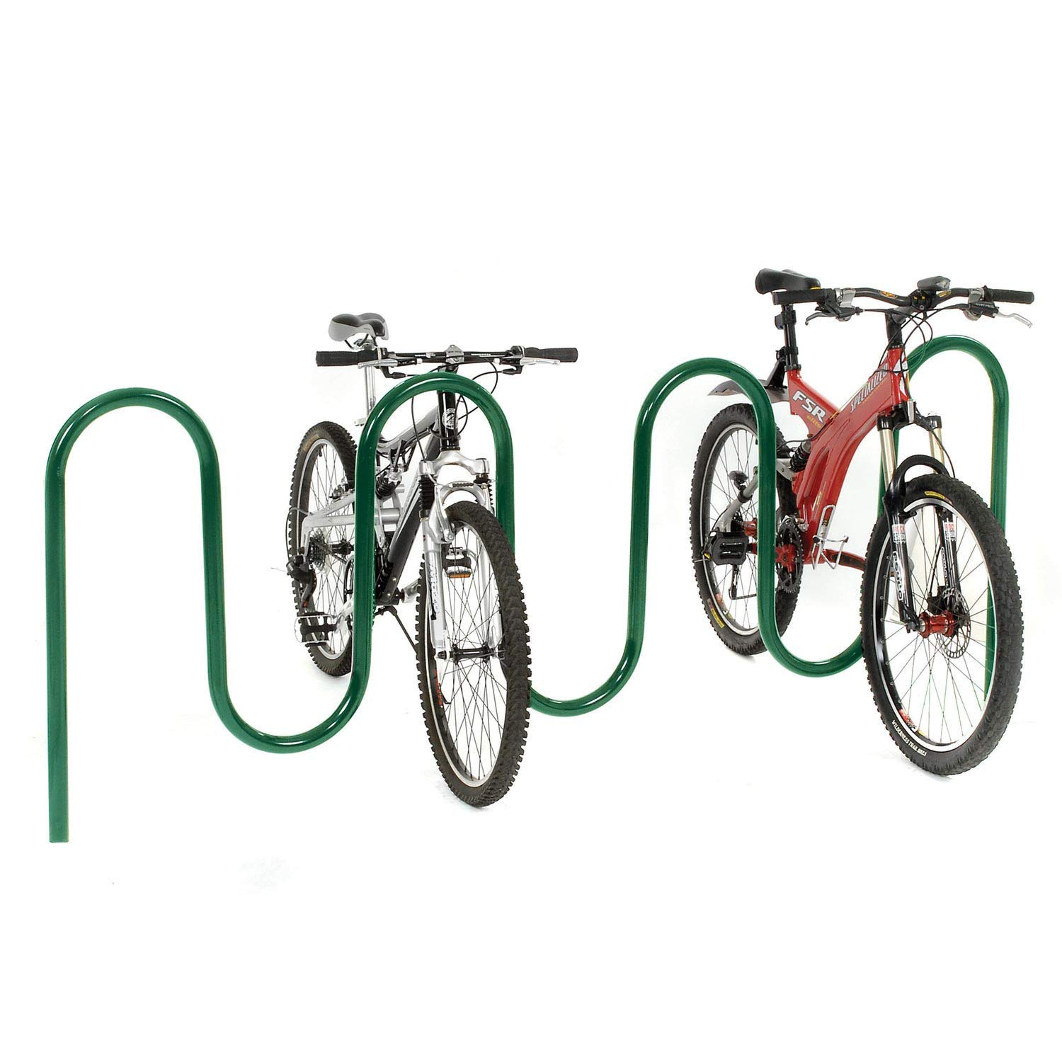 Global Industrial Wave Bike Rack, Green, Below Ground Mount, 9-Bike