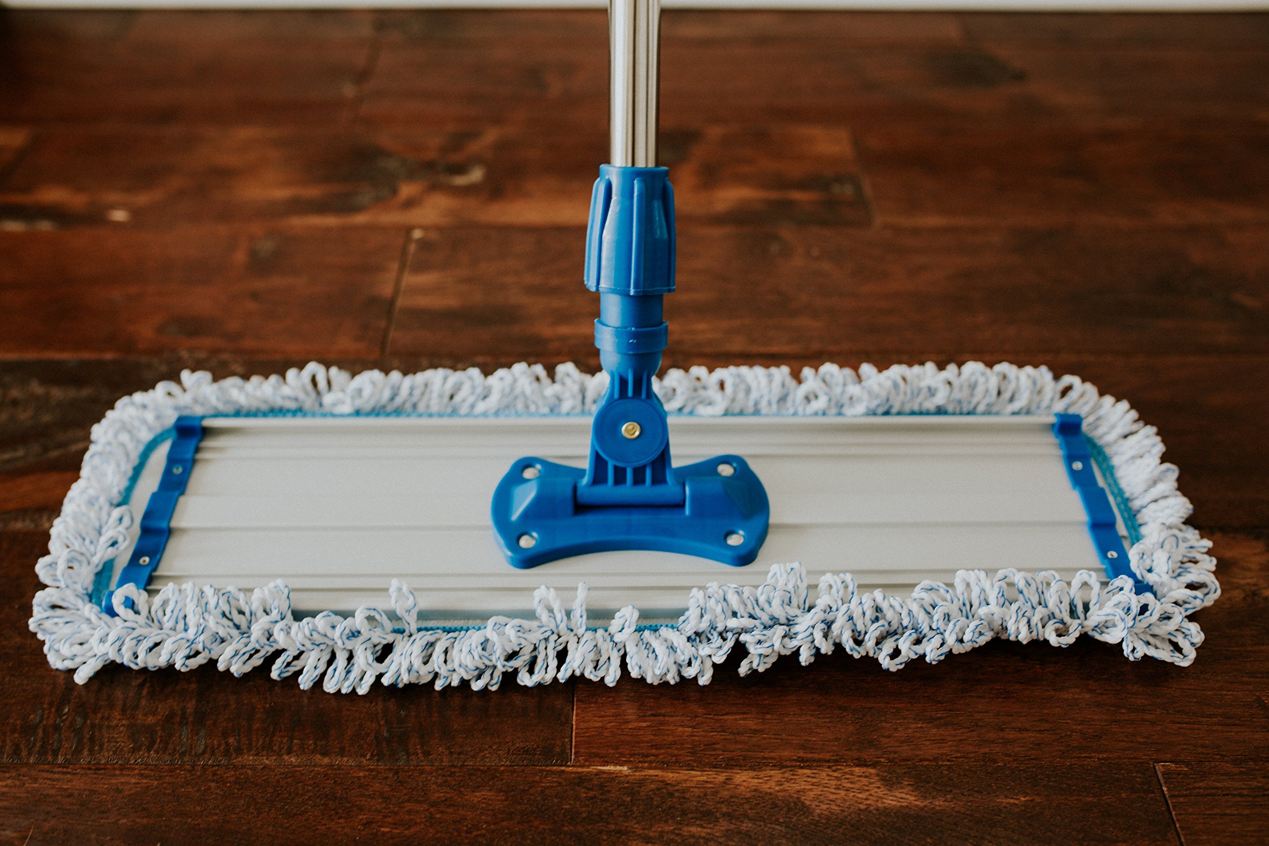 Zflow 18" Microfiber Dust Mop Pads 2-Pack - Premium Commercial Grade Washable Pads (18", Blue)