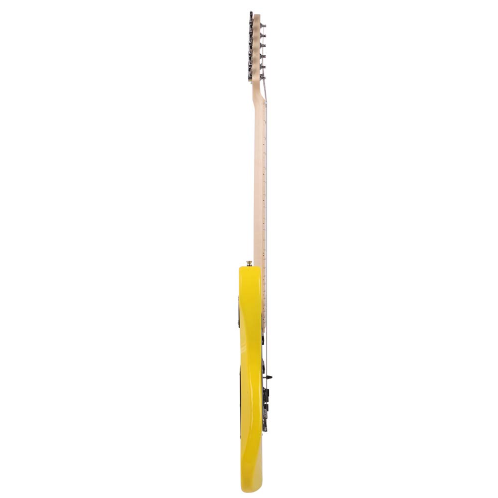 Lykos ST Stylish Electric Guitar with Black Pickguard + Guitar Bag + Strap + Amplifier + Plectrum + Tremolo Bar (Yellow)