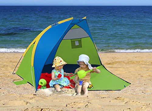 GigaTent Sun Shelter Beach Cabana Tent – Instant Set Up, UV Resistant, Waterproof - 7’ x 4’ with Mesh Windows - Zipper Door Doubles as Floor Extension