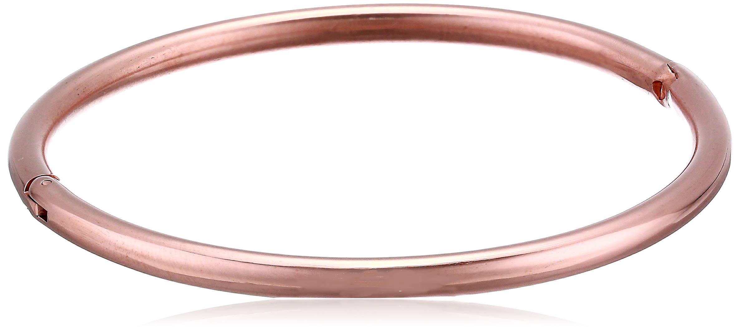 Gevanya Women's Polished Round Hinge Tiny Bangle Bracelet Gold/Rose Gold/Silver (Silver)
