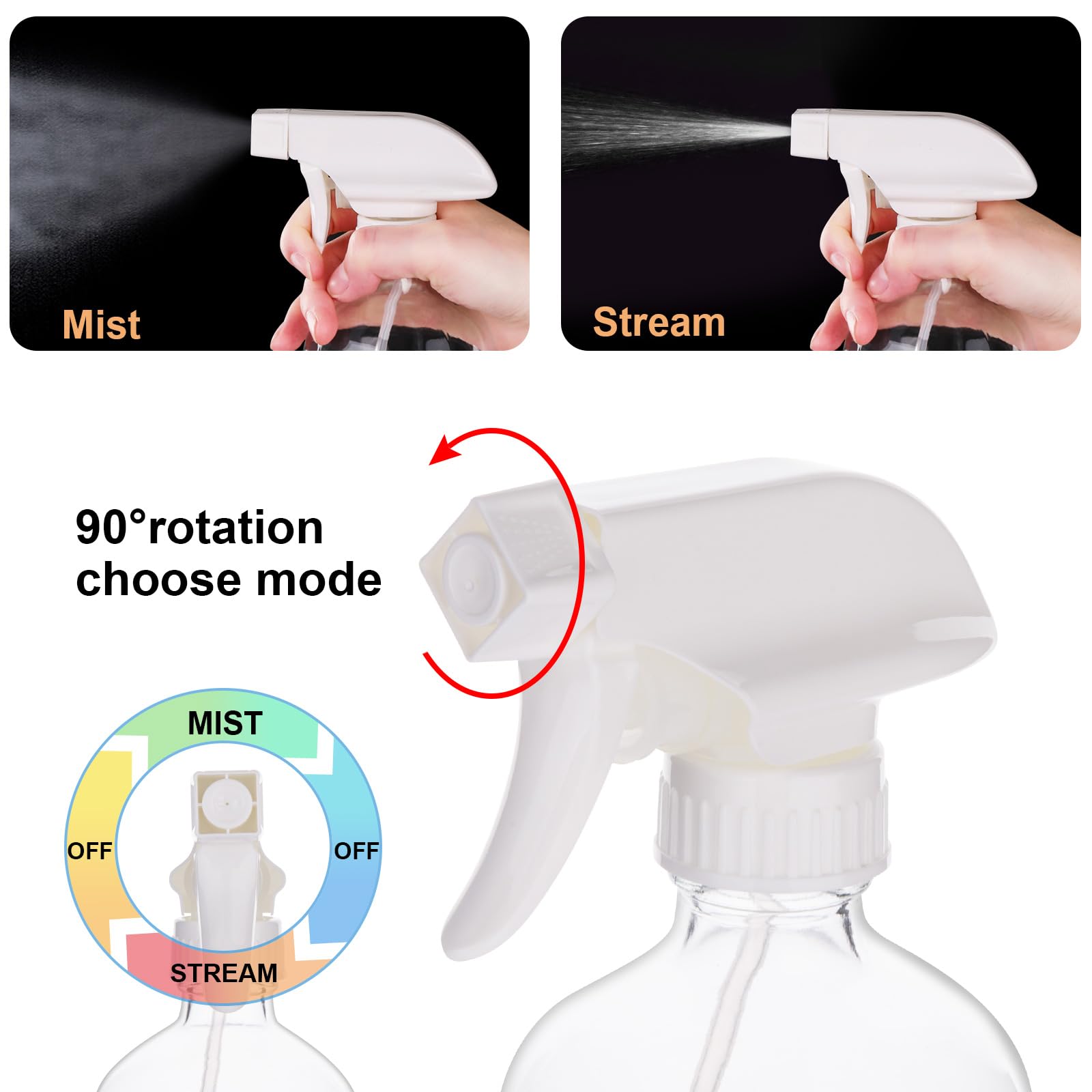 hmaimas Small Fine Mist Glass Spray Bottles For Essential Oils, Empty Frosted Amber Glass Spray Bottle (3.4oz, Set of 2)